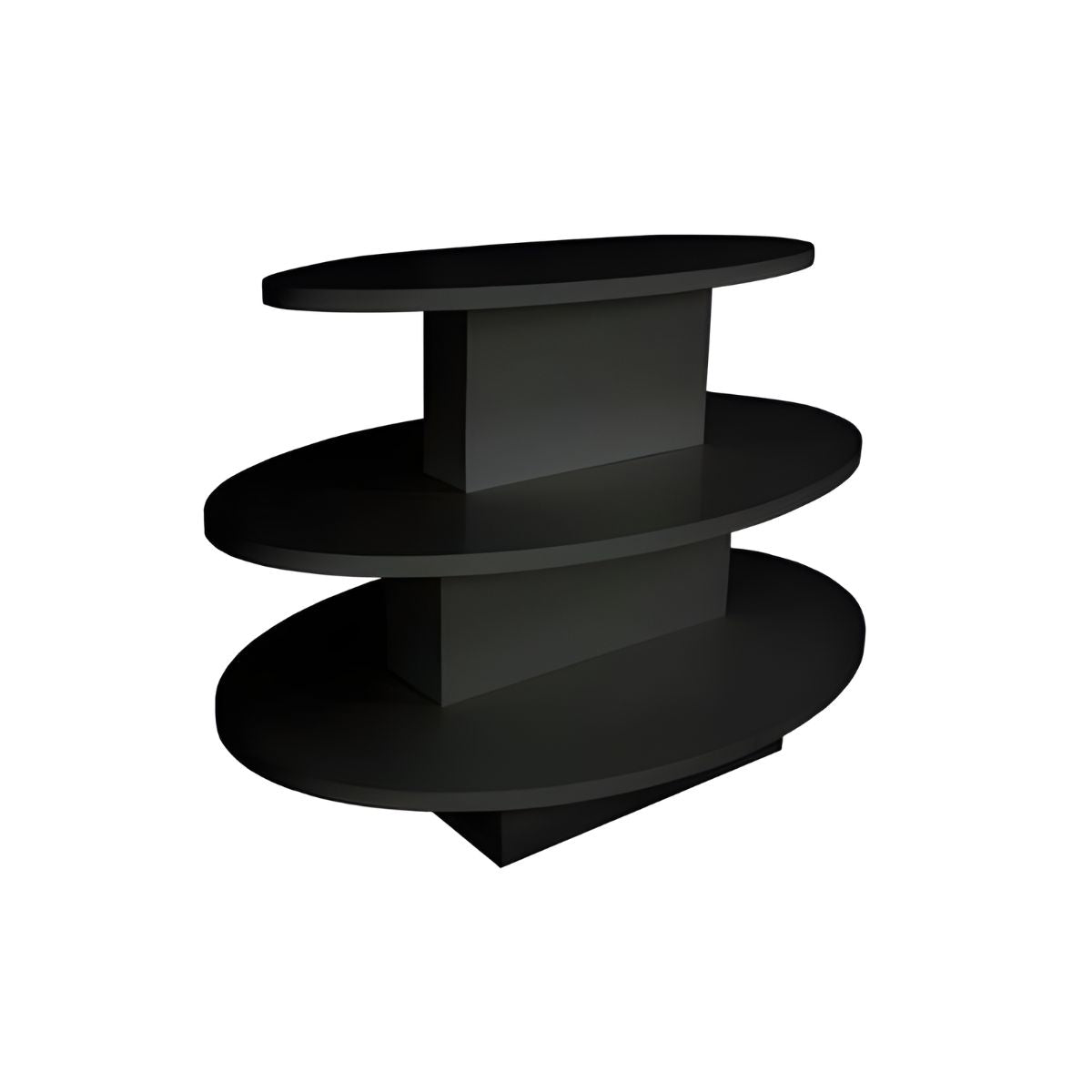 3-Tier Oval Display Table Black – Wholesale Store Fixture & Fine Carpentry