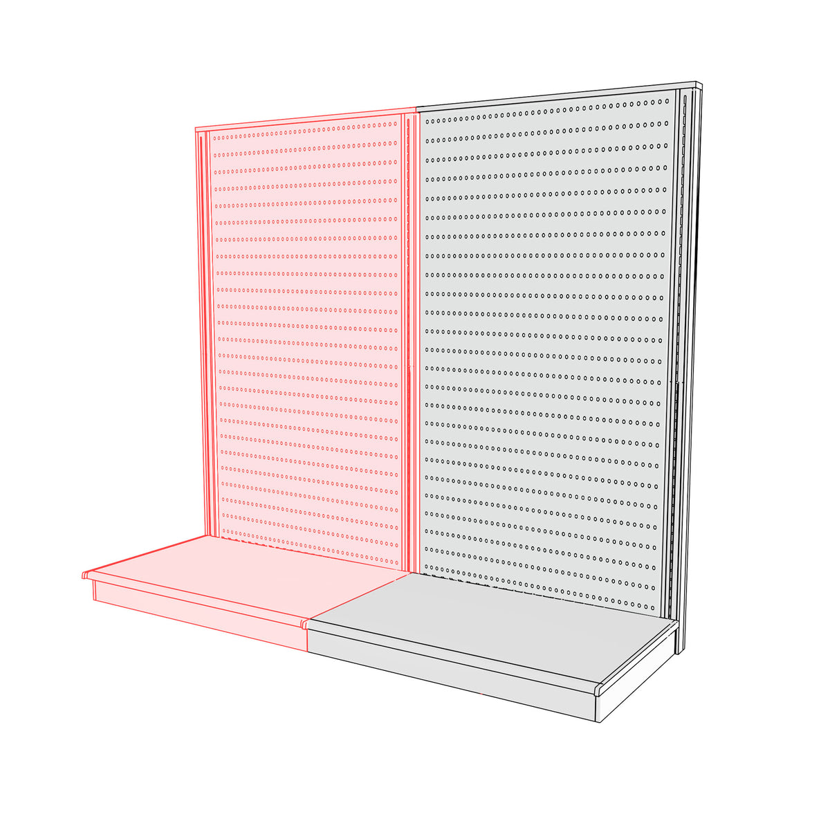 Lozier Gondola Wall Display Starter, platinum 48W 60H 22D – Wholesale ...